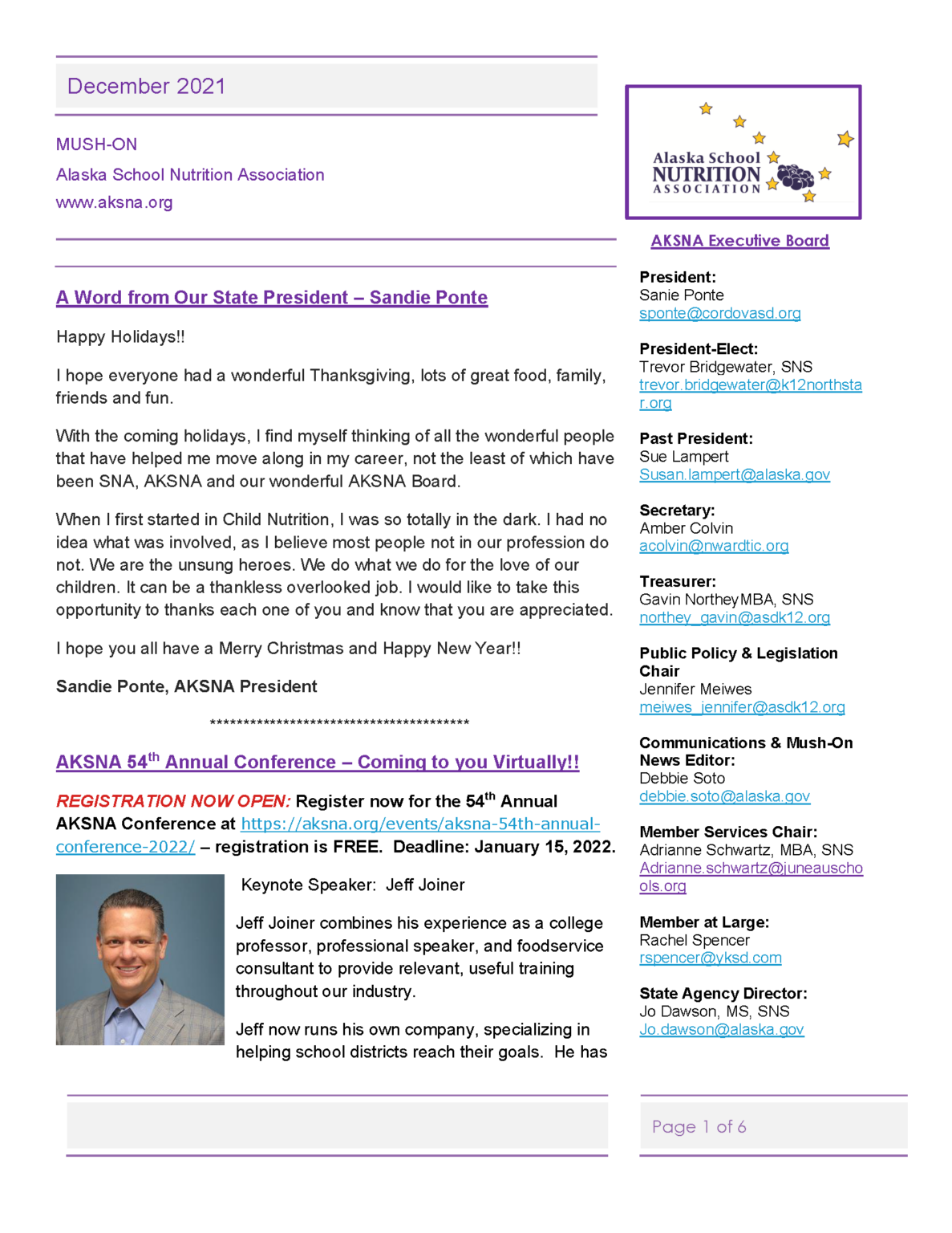 Winter 2022 Mush On News – Alaska School Nutrition Association